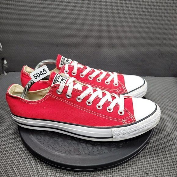 Converse | Shoes | Menssz Red White Converse Canvas Low Top Sneakers ...